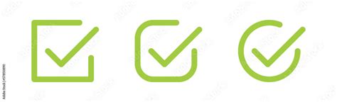 Check Box Icon With Correct Accept Checkmark Icons Green Tick Box