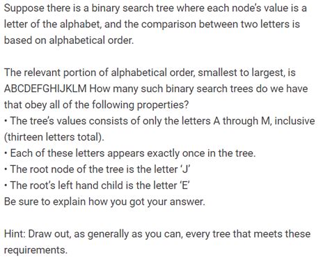 Solved Suppose There Is A Binary Search Tree Where Each