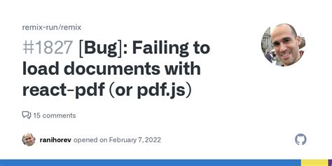 Bug Failing To Load Documents With React Pdf Or Pdfjs · Issue 1827 · Remix Runremix · Github