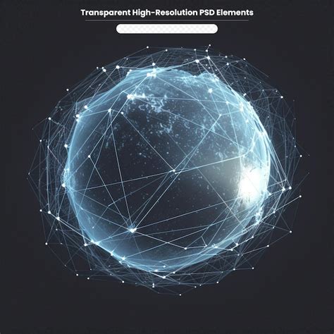 Abstract Polygonal Sphere Network Connections Premium Ai Generated Psd