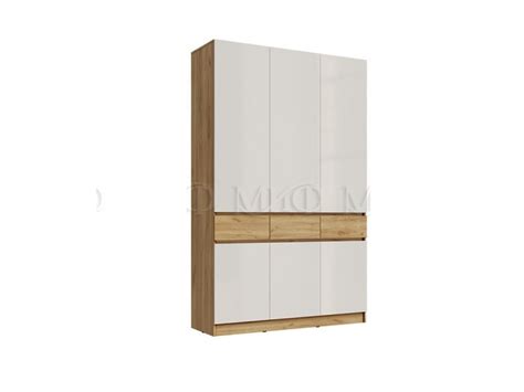 Шкаф Роджина 3 х ств дуб крафт белый глянец купить в Санкт Петербурге
