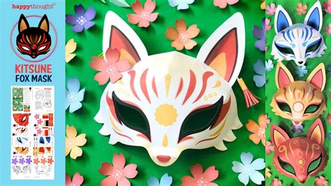 Kitsune Maske Kitsune Fox Printable Halloween Masks Printable Animal