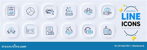 Delivery Report Column Diagram And Business Targeting Line Icons For Web App Pictogram Icon