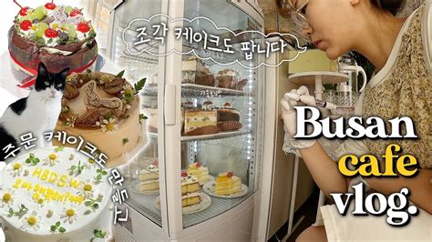 Eng 부산 케이크 카페 Vlog 가을한정 보늬밤 케이크🌰밤고구마 치즈케이크🍠new 오레오 르뱅쿠키맘모스크럼블