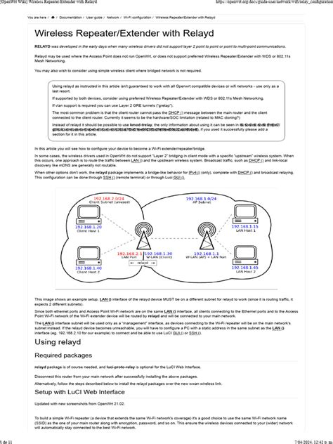 Openwrt Wiki Wireless Repeater Extender With Relayd Pdf Ip