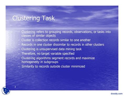 Clustering Data Warehouse Lecture Slides Docsity