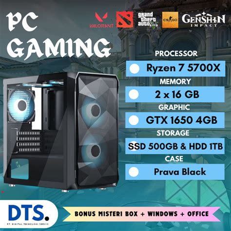 Jual PC Gaming Fullset Ryzen 7 5700X GTX 1650 32GB RAM 500GB NVME Shopee Indonesia