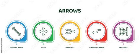 Editable Thin Line Icons With Infographic Template Infographic For Arrows Concept Included