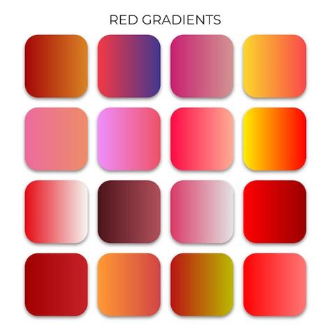 Premium Vector Set Of Red Gradient Color Palette