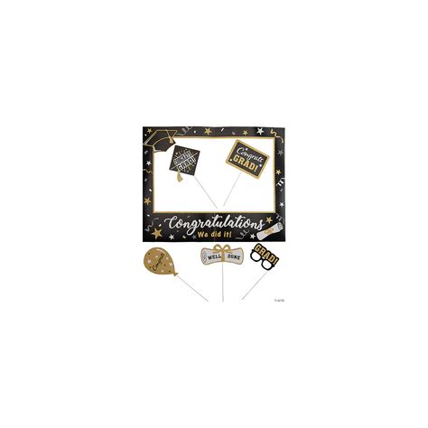 30 X 24 Black And Gold Graduation Photo Booth Frame And Props Kit 6 Pc