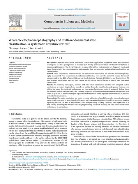 Pdf Wearable Electroencephalography And Multi Modal Mental State
