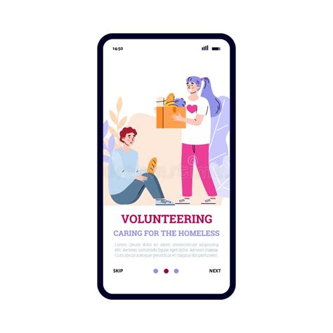 Mobile App On Phone Screen For Volunteering Charity And Care For