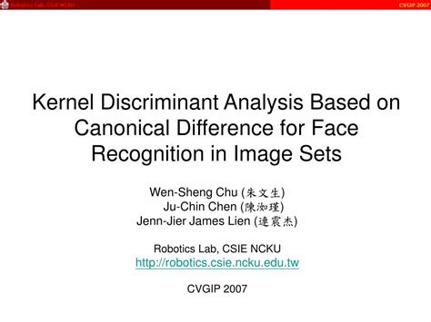 Ppt Kernel Discriminant Analysis Based On Canonical Difference For Face Recognition In Image