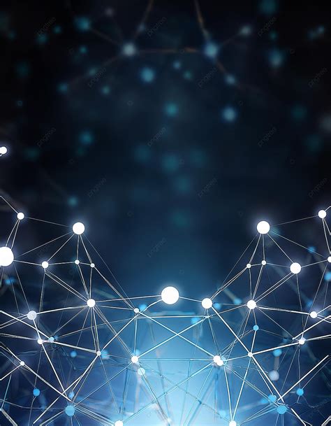 Abstract Network Of Connected Dots And Lines On A Blue Background Wallpaper Image For Free