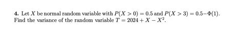 Solved Let X ﻿be Normal Random Variable With Px005 ﻿and