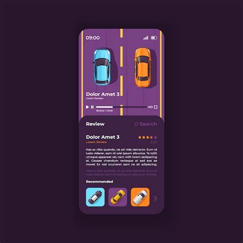 Premium Vector Automobile Review Smartphone Interface Template