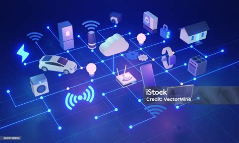 Iot 홈 컨트롤 시스템 개념 3d 일러스트레이션 가정용 장치 자동화 및 원격 제어 사물 인터넷에 대한 스톡 사진 및 기타 이미지 사물 인터넷 연결 무선 기술
