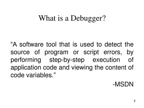 PPT Debuggers Analysis Tools And Profilers PowerPoint Presentation Free Download ID