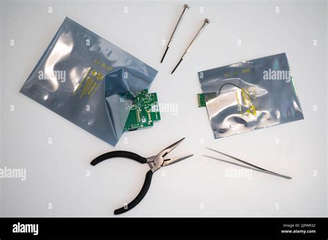 Sensitive Electronic Components In Antistatic Esd Packaging Against