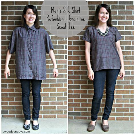 Mens Shirt To Womens Shirt Refashion Shirt Refashion Silk Shirt