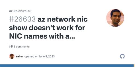Az Network Nic Show Doesnt Work For Nic Names With A Hyphen · Issue