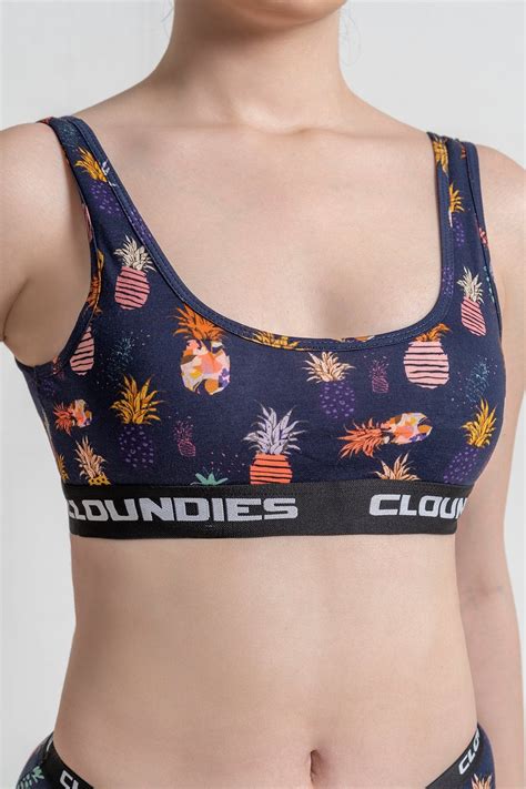 Cloundies Pineapple Desenli Dijital Baskılı Bralet Sütyen