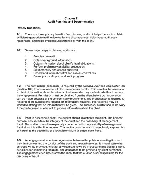 Chapter Audit Planning And