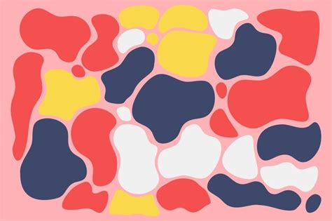 Psd Retro Colorful Abstract Shapes Blob Fluid Hand Drawn Organic Shapes Seamless Premium Ai