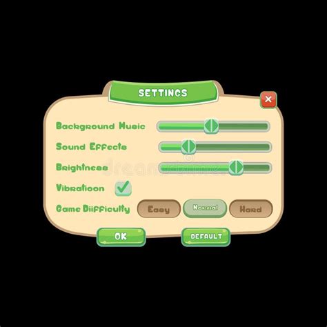 Game Settings Ui Vector Elements Stock Illustration Illustration Of Loading Buttons 184817812