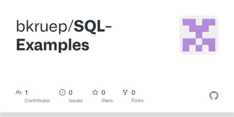 GitHub Bkruep SQL Examples