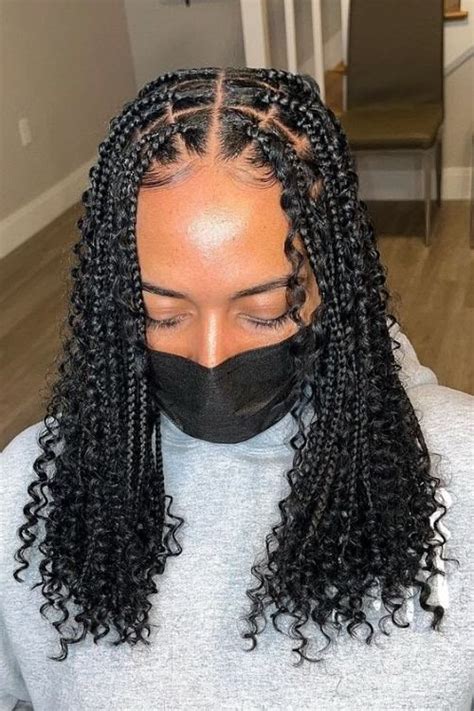 How To Medium Knotless Box Braids And 30 Hairstyles Box Braids Medium