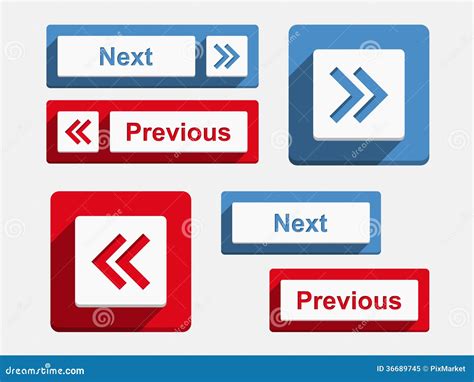 Next And Previous Buttons Stock Vector Illustration Of Navigation