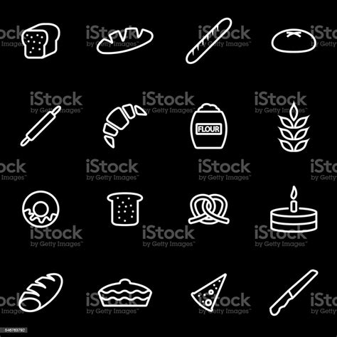 Vector Line Bakery Icon Set Stock Illustration Download Image Now