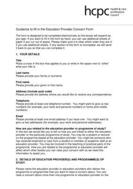 Fillable Online Hpc Uk Guidance To Fill In The Education Provider Concern Form Hpc Uk Fax