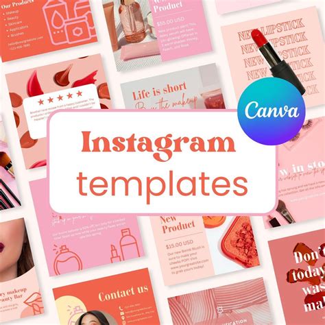 Beauty And Makeup Brand Social Media Templates Cute Canva Post