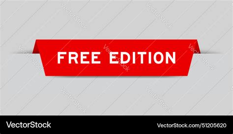 Red Color Inserted Label With Word Free Edition Vector Image
