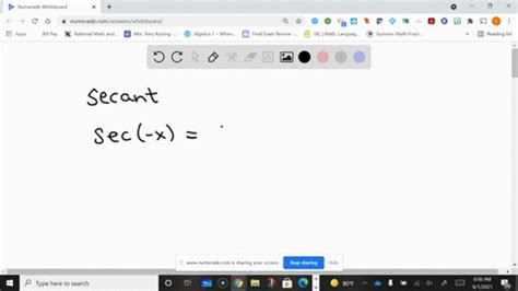 SOLVED Determine If The Function Is Even Or Odd Secant
