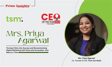 mrs priya agarwal co founder and ceo think surf media