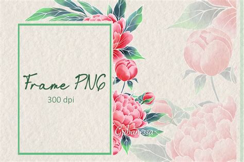 Floral Frame Png Rectangular Frame Graphic By Gribanessaart · Creative Fabrica