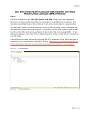 Structured Query Language Sql Queries With Data Manipulation Course Hero