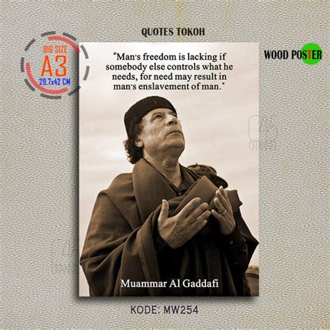 Jual Muammar Gaddafi Quote Poster Dinding Tokoh Dunia Hiasan Tembok