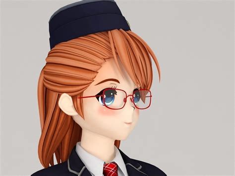 Chiyo Anime Girl Pose 1 3d Model Cgtrader