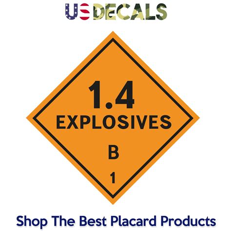 Hazard Class 1 Explosive 14 B Placard Sign Us Decals Reviews On