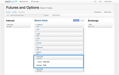 Configuring Match Fields Duco