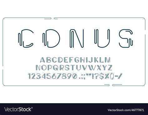Round Line Font Circle Type English Alphabet Vector Image