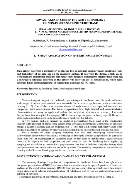 Pdf Advantages In Chemistry And Technology Of Non Isocyanate Polyurethane