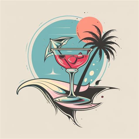 Premium Photo Cocktail With Palm Tree On Beach