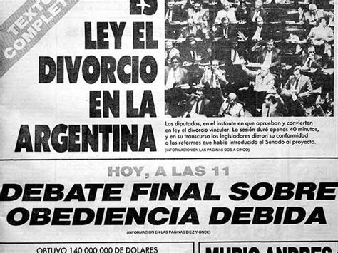 El 3 De Junio De 1987 Se Convirtió En Ley El Divorcio Vincular En La