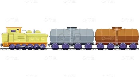 物流元素ai数字艺术 物流元素卡通风黄色火车灰色棕色油罐车铁轨行驶插画 Ai平面元素免费下载png格式4368像素编号72158566 千图网