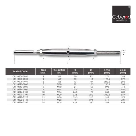 Swaged External Thread Turnbuckle Cablerod